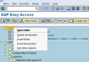 How To Add Favorites To Your SAP Menu
