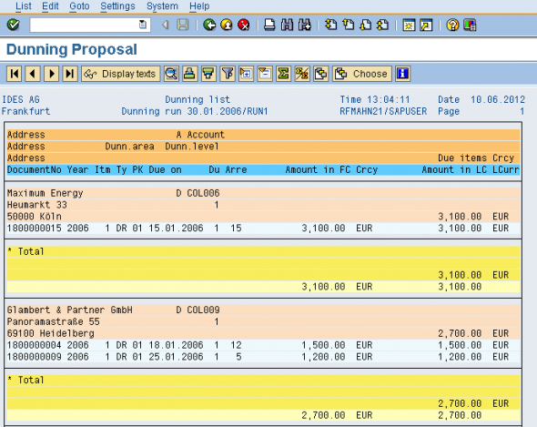 Dunning Letters In SAP